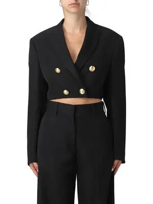 Palm Angels Double-breasted Virgin Wool Blend Blazer - Black