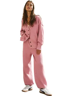 Free People Hailee Cardi Set Blush