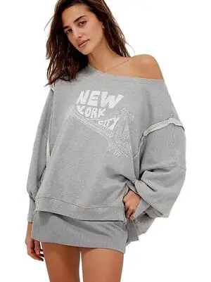 Free People We The Free Graphic Camden Pullover New York Combo