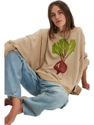 Free People We The Free Graphic Camden Pullover - Radish Combo