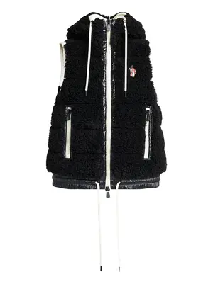 Moncler Faux Sherpa Puffer Vest - Black