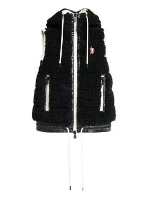Moncler Faux Sherpa Puffer Vest - Black