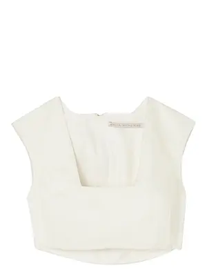 EMILIA WICKSTEAD Saffa Cropped Denim Top - White