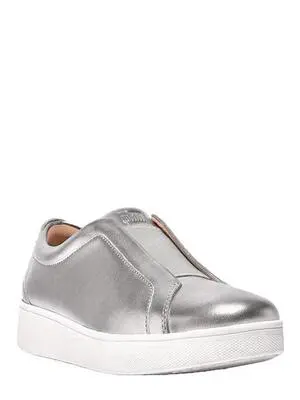 Fitflop Rally Metallic Slip-on Sneakers - Silver