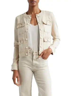 L'Agence Yari Collarless Jacket - Biscuit