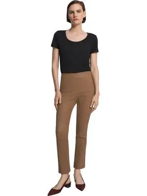 Theory Theory Slim Kick Leather Pant Truffle
