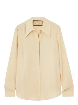 Gucci Gucci Silk-Jacquard Shirt Neutral