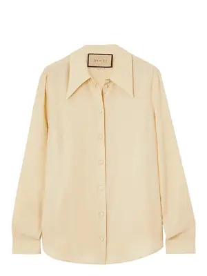 Gucci Gucci Silk-Jacquard Shirt Neutrals