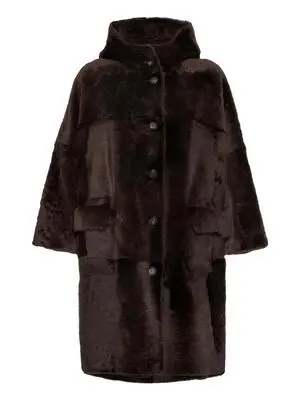 Brunello Cucinelli Fur Overcoat - Brown