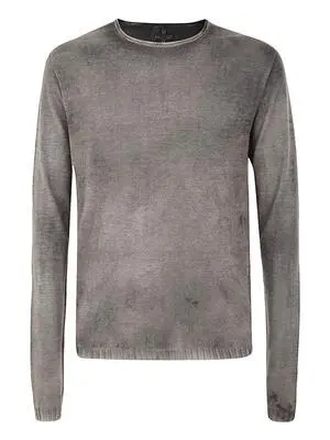 MD75 Regular Crew Neck Sweater With Ribbed Neck - Grey