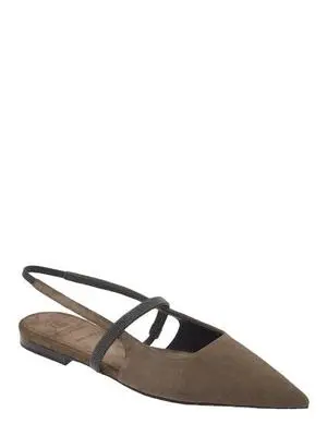Brunello Cucinelli Monili Slingback Flats - C8769 Torba