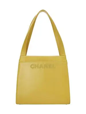 Chanel Lambskin Logo Shoulder Bag - Yellow