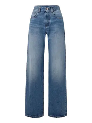 Brunello Cucinelli High-rise Wide-leg Jeans - Blue