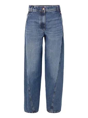 Brunello Cucinelli Two-tone Wide-leg Jeans - Blue