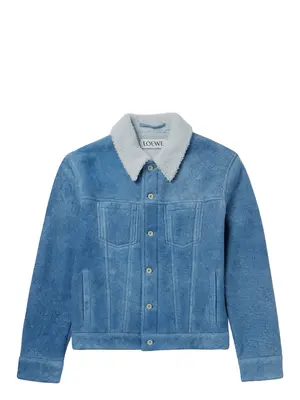 Loewe Shearling Trucker Jacket - Blue