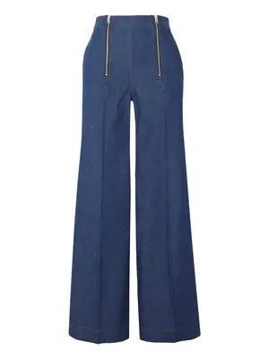 Victoria Beckham High-rise Wide-leg Jeans - Dark Denim