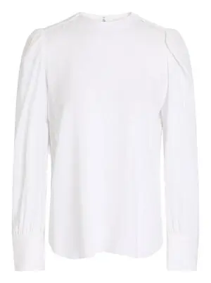 Another Tomorrow Stretch-crepe Blouse - Ivory