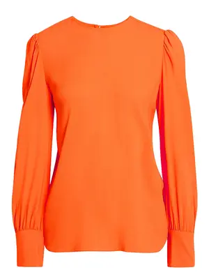 Another Tomorrow Another Tomorrow Stretch-crepe Blouse Orange