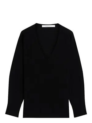 Another Tomorrow Cashmere And Wool-blend Sweater - Black