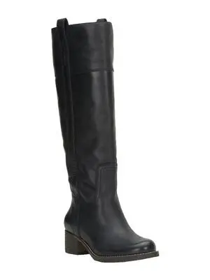 Lucky Brand Hibiscus Knee High Leather Boots - Black Leather