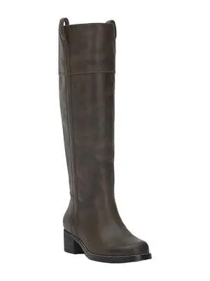 Lucky Brand Hibiscus Knee High Leather Boots - Dark Chocolate