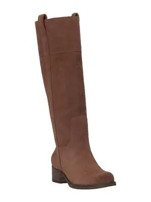 Lucky Brand Hibiscus Knee High Leather Boots - Hazelnut03