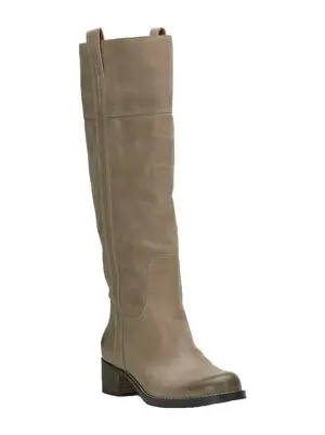 Lucky Brand Hibiscus Knee High Leather Boots - Silver Cloud