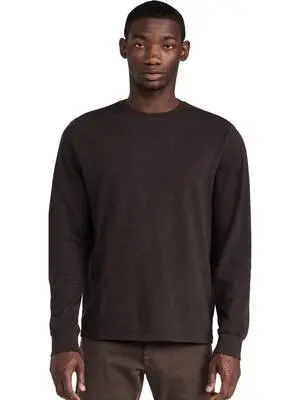 FRAME Duo Fold Long Sleeve Crew Heather Espresso