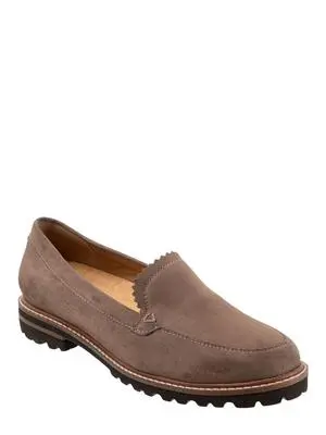 Trotters Trotters Fayth Leather Loafer Stone Suede