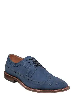 STACY ADAMS Marligan Suede Longwing Derby Navy Suede