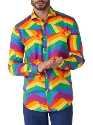 Opposuits Zigzag Stretch Button-up Shirt - Rainbow