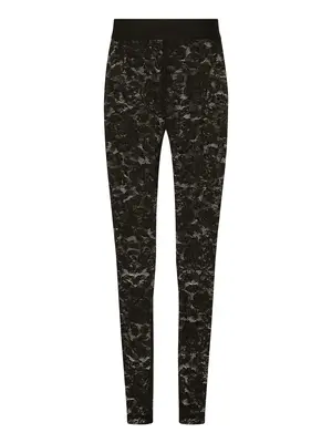 Dolce & Gabbana Floral Lace-stitch Leggings - Black
