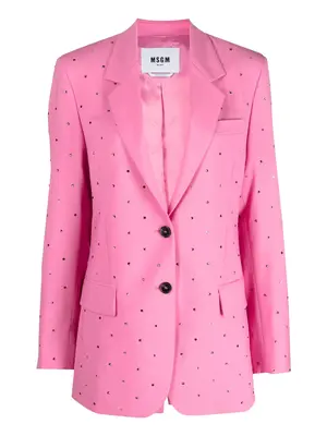 MSGM Crystal-embellished Single-breasted Blazer - Pink