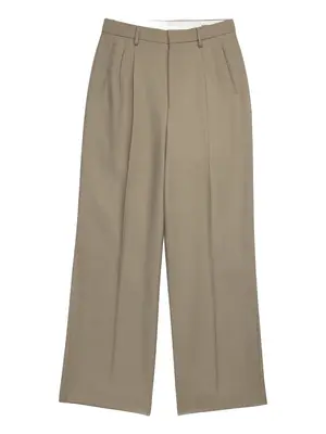 Ami High-waisted Pleated Wool Trousers - Neutrals