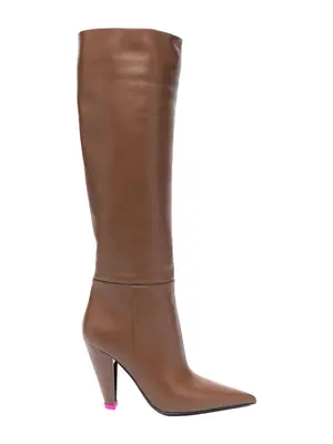 3JUIN 105mm Leather Knee-length Boots - Brown