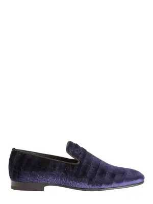 GIUSEPPE ZANOTTI G-flash Crocodile-effect Loafers - Blue