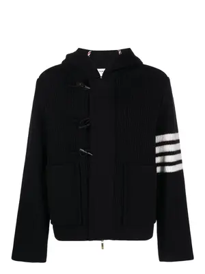 Thom Browne Virgin-wool Hooded Duffle Jacket - Blue