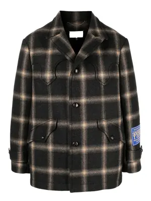 MAISON MARGIELA X Pendleton Checked Wool Coat - Brown