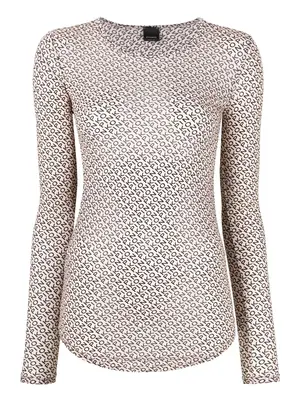 Pinko Logo-print Semi-sheer Sweatshirt - Neutrals