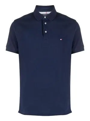 Tommy Hilfiger Logo-patch Piqué Polo Shirt - Blue