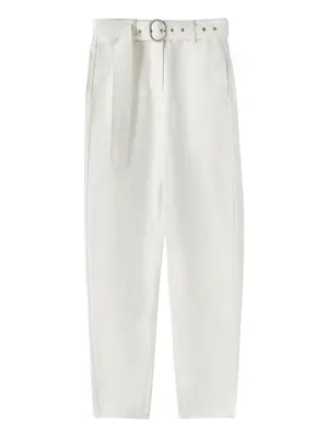 JIL SANDER High-waisted Wide-leg Jeans - White