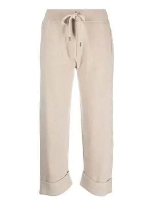 Brunello Cucinelli Drawstring Cropped Track Pants - Neutrals