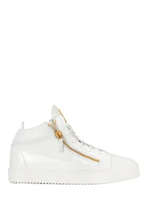 GIUSEPPE ZANOTTI Kriss Mid-top Leather Sneakers - White