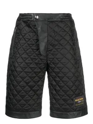 Moschino Patch Diamond Quilted Shorts - Black