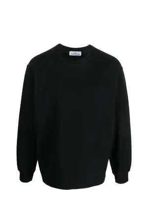 Stone Island Logo-embroidered Cotton Sweatshirt - Black