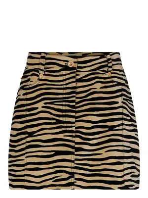 Rabanne Tiger-print Mini Skirt - Neutrals