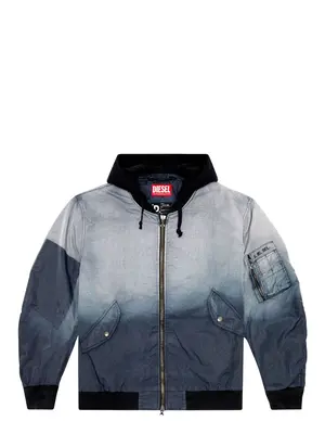 DIESEL® J-common Hooded Bomber Jacket - Blue
