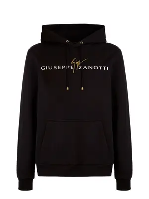 GIUSEPPE ZANOTTI Logo-print Hoodie - Black