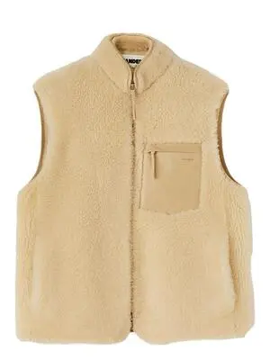 JIL SANDER Shearling Zip-up Gilet - Neutrals