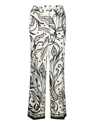 F.R.S FOR RESTLESS SLEEPERS Palazzo Silk Pyjama Trousers - White